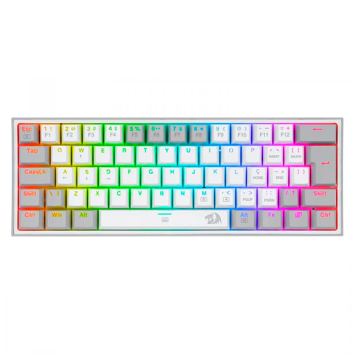 TECLADO GAMER REDRAGON FIZZ K617 RGB SWITCH VERMELHO LAYOUT 60 - BRANCO ...