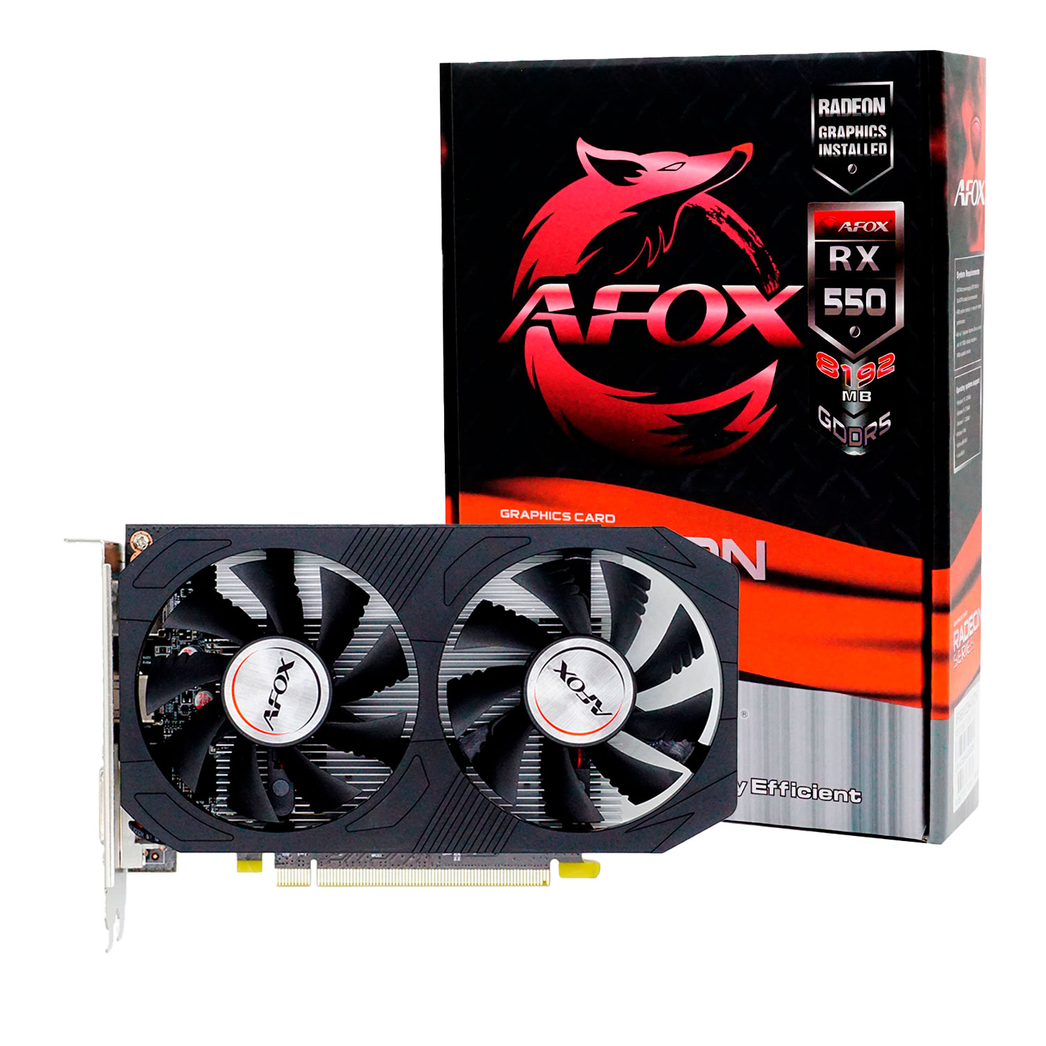PLACA DE VÍDEO AFOX RADEON RX-550 8GB GDDR5 - - Play Informática Pinhais